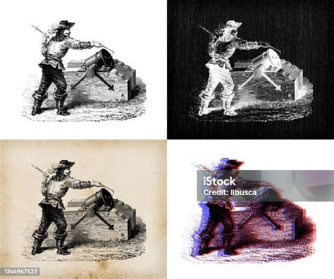 과학적 발견의 골동품 그림 전쟁 무기와 폭발물 19세기에 대한 스톡 벡터 아트 및 기타 이미지 19세기 19세기 스타일