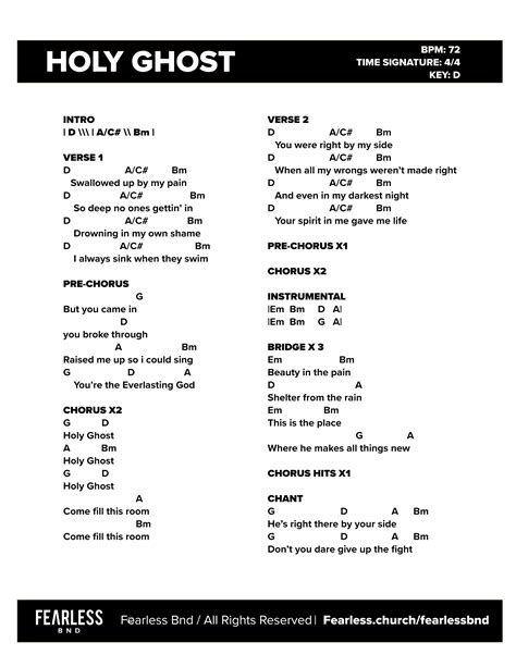 Hope St Chord Charts — Fearless Church