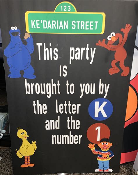 Sesame Street Pals Chalkboard Balloons Birthday Invitation Artofit