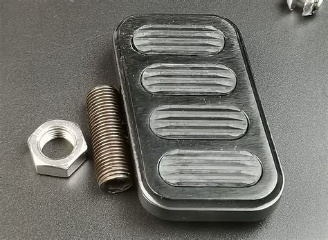 Billet Aluminum Floor Mount Gas Pedal Brake Pad Black Throttle Cable