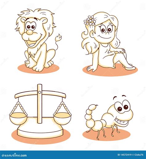 Zeichen Des Tierkreises 2 Stock Abbildung Illustration Von Tierkreis