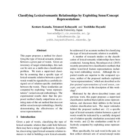 classifying lexical semantic relationships by exploiting sense concept