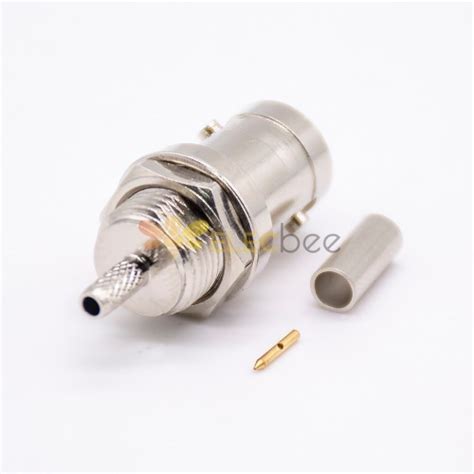 HD SDI BNC Connector For Cable Female Vertical Type Degree Crimp Ohm
