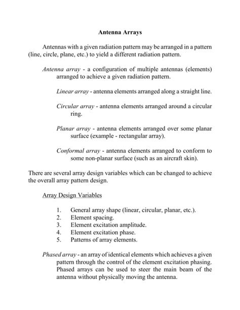 Antenna Arrays Design Pattern Multiplication And Linear Arrays