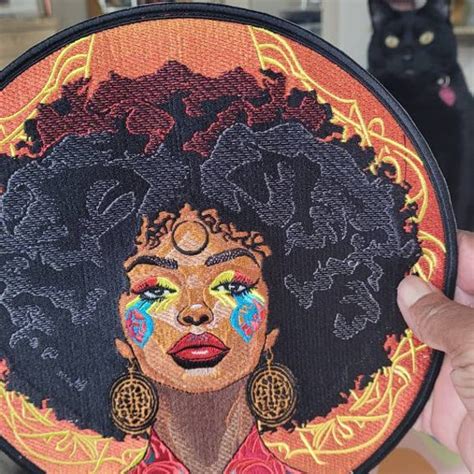 Afro Queen Large Back Patch For Custom T Etsy