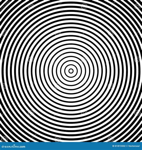 Concentric Circles Pattern Abstract Monochrome Geometric Illustration Stock Vector