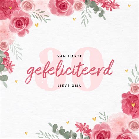 Verjaardagskaart Felicitatie Bloemen Gouden Kaartje2go