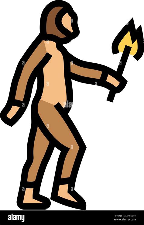 Homo Heidelbergensis Human Evolution Color Icon Vector Illustration