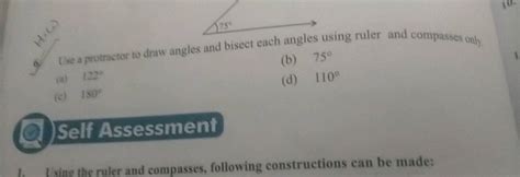 use a protractor to draw angles and bisect each angles using ruler and co