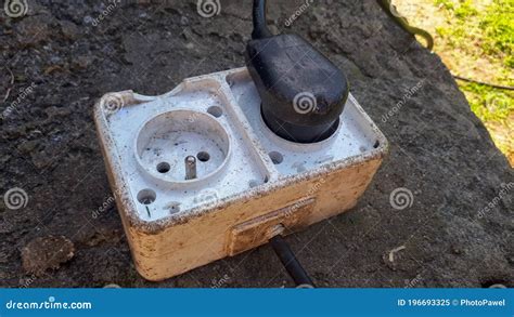 Old Dirty Extension Cord Electrical Appliances Connected To The Old Used Dirty Extension Cord