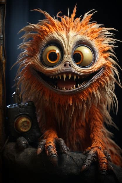 Premium Ai Image Friendly Monster With Big Googly Eyes Generative Ai