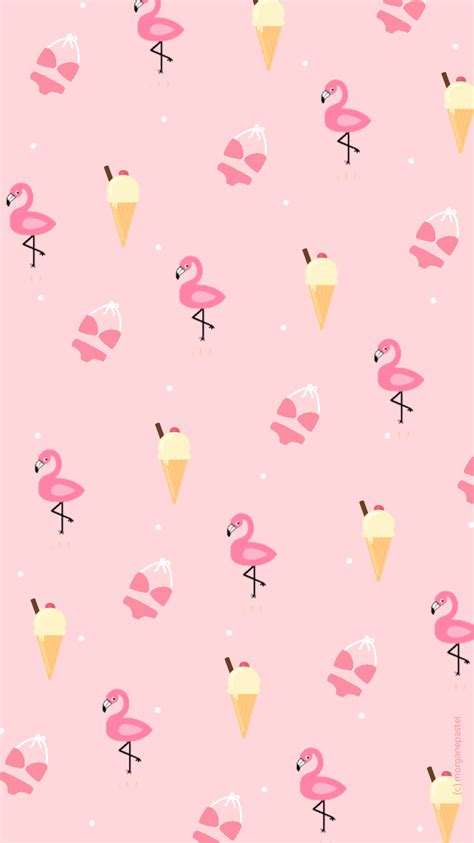 Fond Décran Juillet 2017 Glace Flamant Rose Morgane Pastel