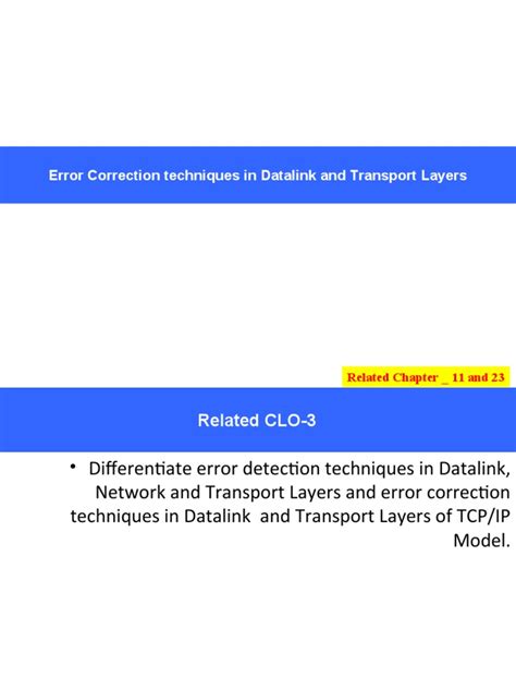 dcn 8 error correction techniques in datalink and transport layers