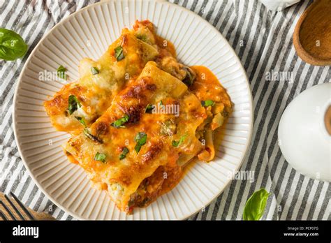 Baked Stuffed Vegetarian Cannelloni With Broccoli Basil And Cheese
