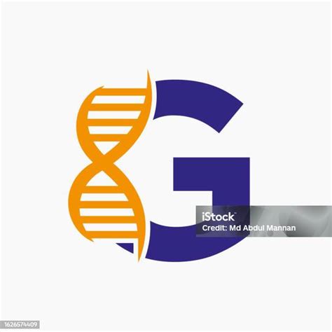 Dna 세포 아이콘이 있는 문자 G Dna 로고 디자인 컨셉 건강 관리 기호 Dna에 대한 스톡 벡터 아트 및 기타 이미지