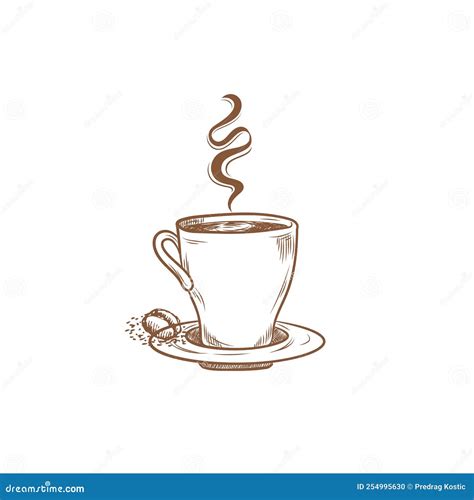 Cup Of Coffee Logo Design Stock Illustration Illustration Of Necklace