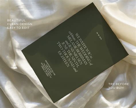 Classy Wedding Invitation Template Minimalist Wedding Invitation