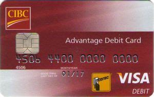 Bank Card CIBC Advantage Debit Card Canadian Imperial Bank Of Commerce CanadaCol CA VI 0003 01