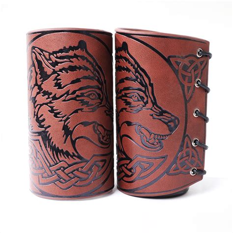 Viking Runes And Symbols Leather Bracers Wyverns Hoard