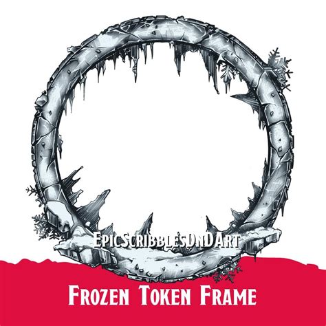 Frozen Icy Token Frame Digital Dandd Border For Dungeons And Dragons