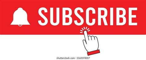 Subscribe Button Bell Icon Hand Cursor Stock Vector Royalty Free