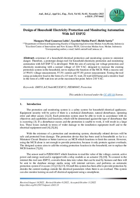pdf design of household electricity protection and monitoring