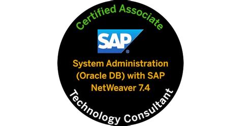 Sap Certified Technology Associate System Administration Oracle Db With Sap Netweaver 7 4