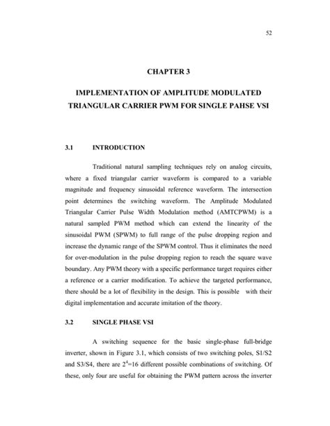 Chapter 3 Implementation Of Amplitude Modulated Triangular Carrier
