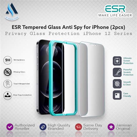 Jual Esr Tempered Glass Anti Spy Privacy For Iphone 12 Series 2 Pcs