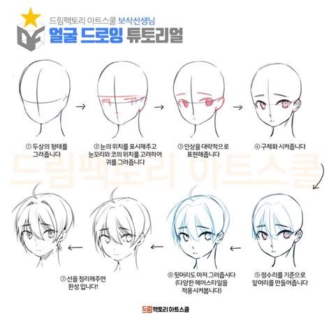 드팩 드림팩토리 아트스쿨 보삭 선생님 캐릭터 얼굴 두상 이목구비 머리카락 드로잉 튜토리얼 드로잉 강좌 그리기 튜토리얼 강좌