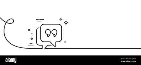 Quote Bubble Line Icon Chat Comment Sign Speech Bubble Continuous
