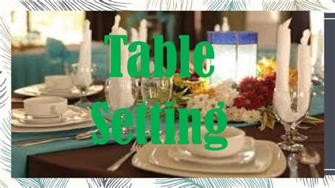 Table Setting Ppt Dining Out Food And Drink