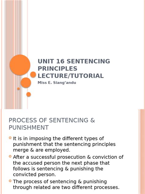 Unit 16 Sentencing Principles Lecture Pdf Pardon Sentence Law