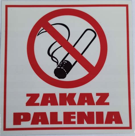 NAKLEJKA PIKTOGRAM Zakaz Palenia 15 X15cm NAKLEJKA PIKTOGRAM Zakaz