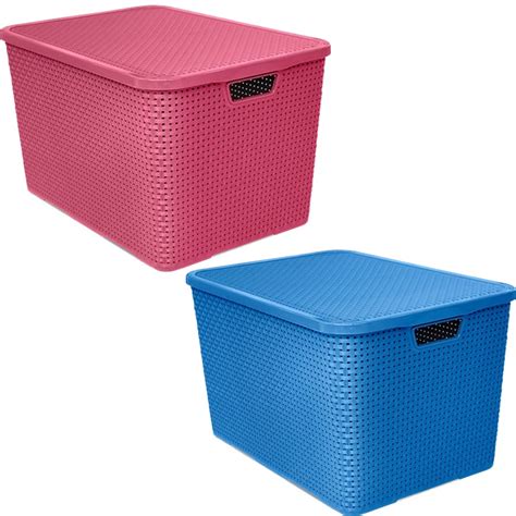 Caixa Plastica Organizadora Rattan Tampa 40Lts Colorida Shopee Brasil