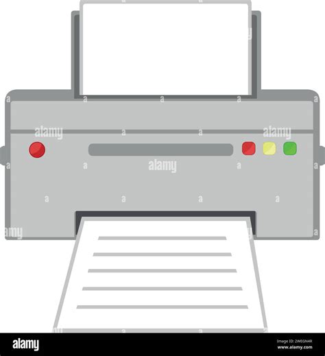 Vector Illustration Printer Printing A Paper Sheet Stock Vector Image