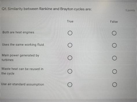 Solved Q1 Similarity Between Rankine And Brayton Cycles