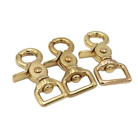 Solid Brass Trigger Clip Swivel Lobster Clasps Snap Hook For Leather