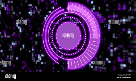 Image Of Scope Scanning Over Moving Columns On Black Background Stock