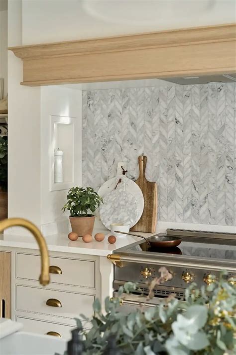 Leaf Shape Marble Tile As Kitchen Backsplash Renovation Journey