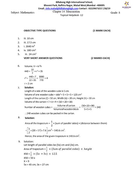 Mensuration Hd Download Free Pdf Area Geometric Shapes