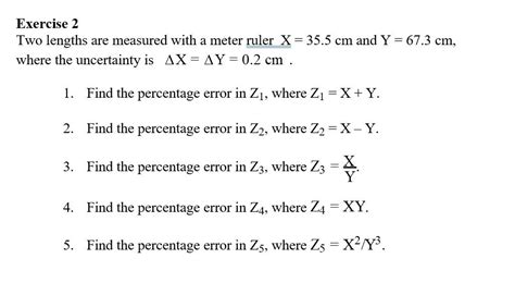 Solved Exercise Two Lengths Are Measured With A Meter Chegg Com
