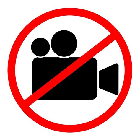 Video Recording Is Prohibited Camera Icon With Red Circle Warning Sign Vector Illustration