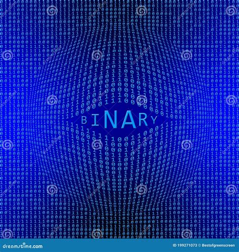 Binary Lettering Integrated Into A Binary Code Screen Of Bright Blue