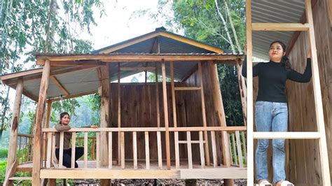 全能妹妹不靠家人父母，独入深山建木屋，这手艺堪比专业的 原始技术 野外建造 荒野建造 野外生存 Youtube