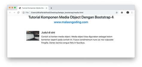 Tutorial Bootstrap 4 24 Media Object Bootstrap 4 Malas Ngoding