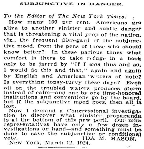 Language Log Sounding The Alarm On The Subjunctive