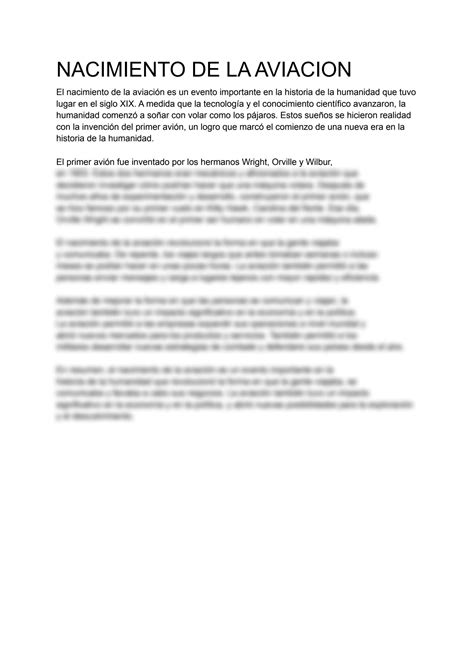 Solution Tema 169 Nacimiento De La Aviacion Historia Studypool
