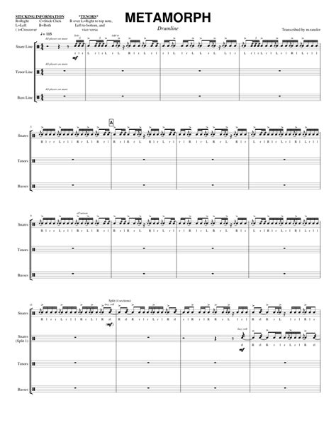 Blue Devils 2017 Metamorph Full Drumline Transcription Please Read