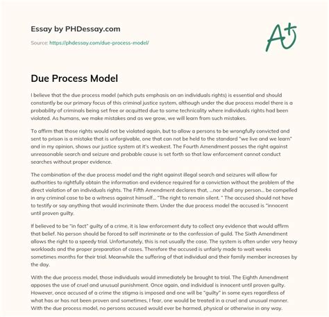Due Process Model 400 Words